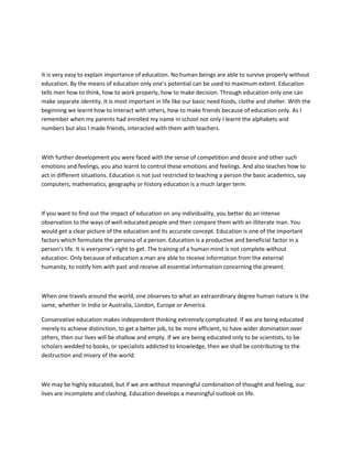 Importance of education | DOCX