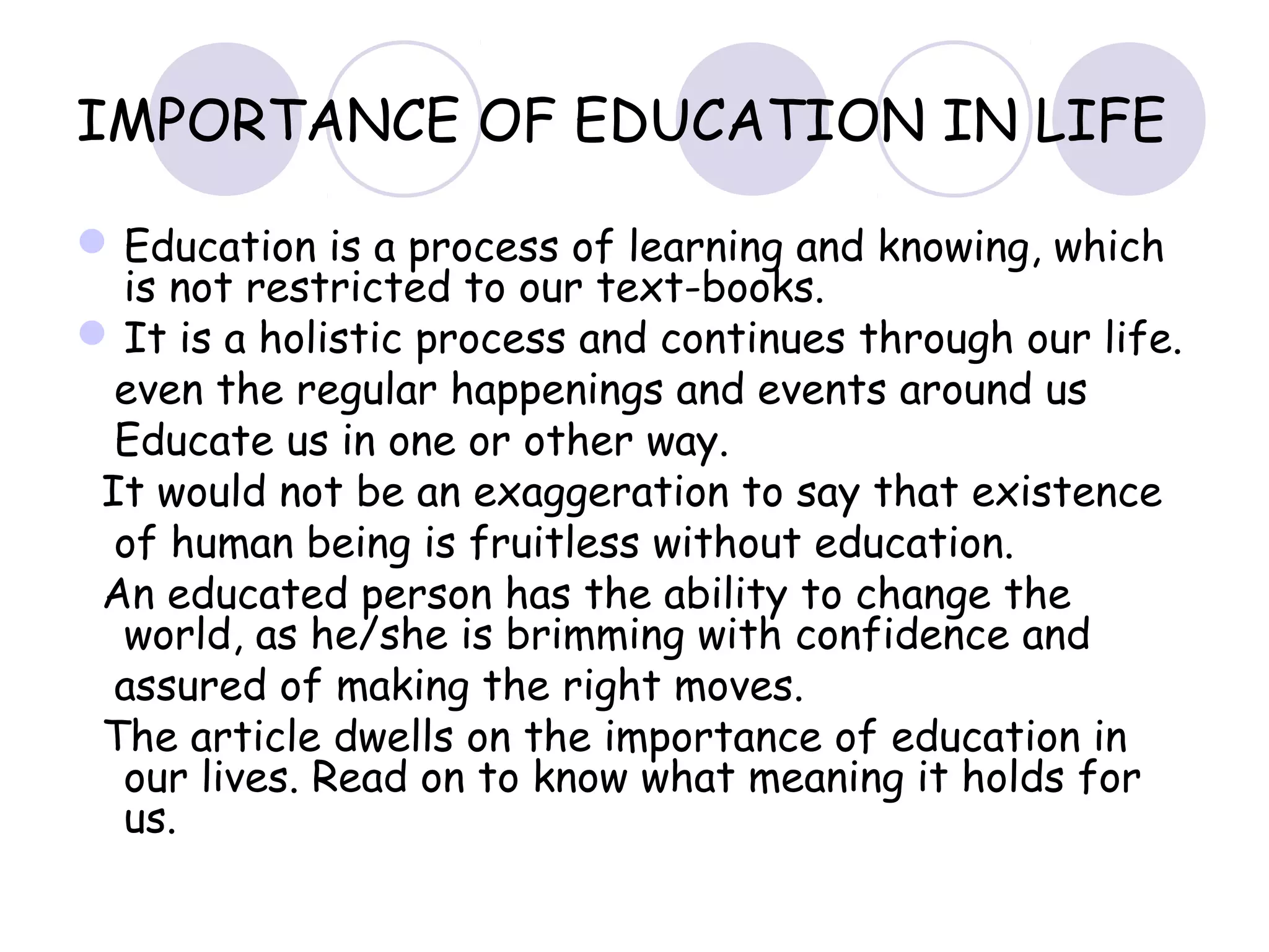 Importance of education | PPT