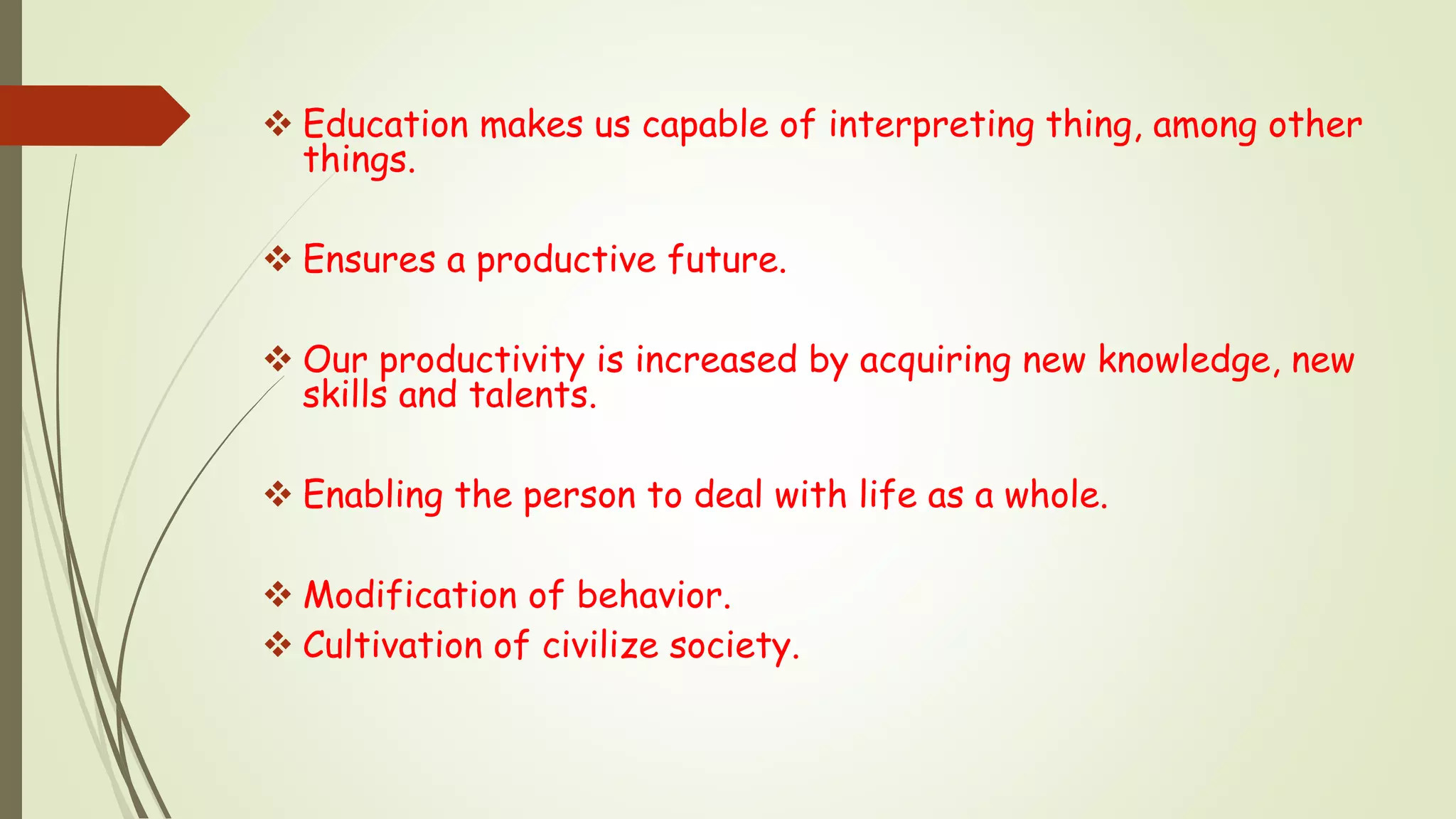 Importance of education | PPTX