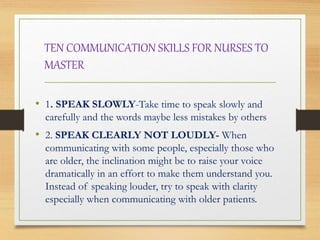 Importance of Effective Communication in Nursing | PPTX