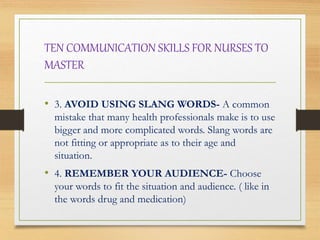Importance of Effective Communication in Nursing | PPTX