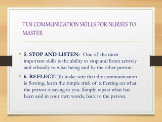 Importance of Effective Communication in Nursing | PPTX