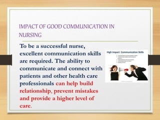 Importance of Effective Communication in Nursing | PPTX