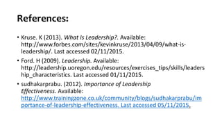 Importance of effective leadership in an organisation | PPTX