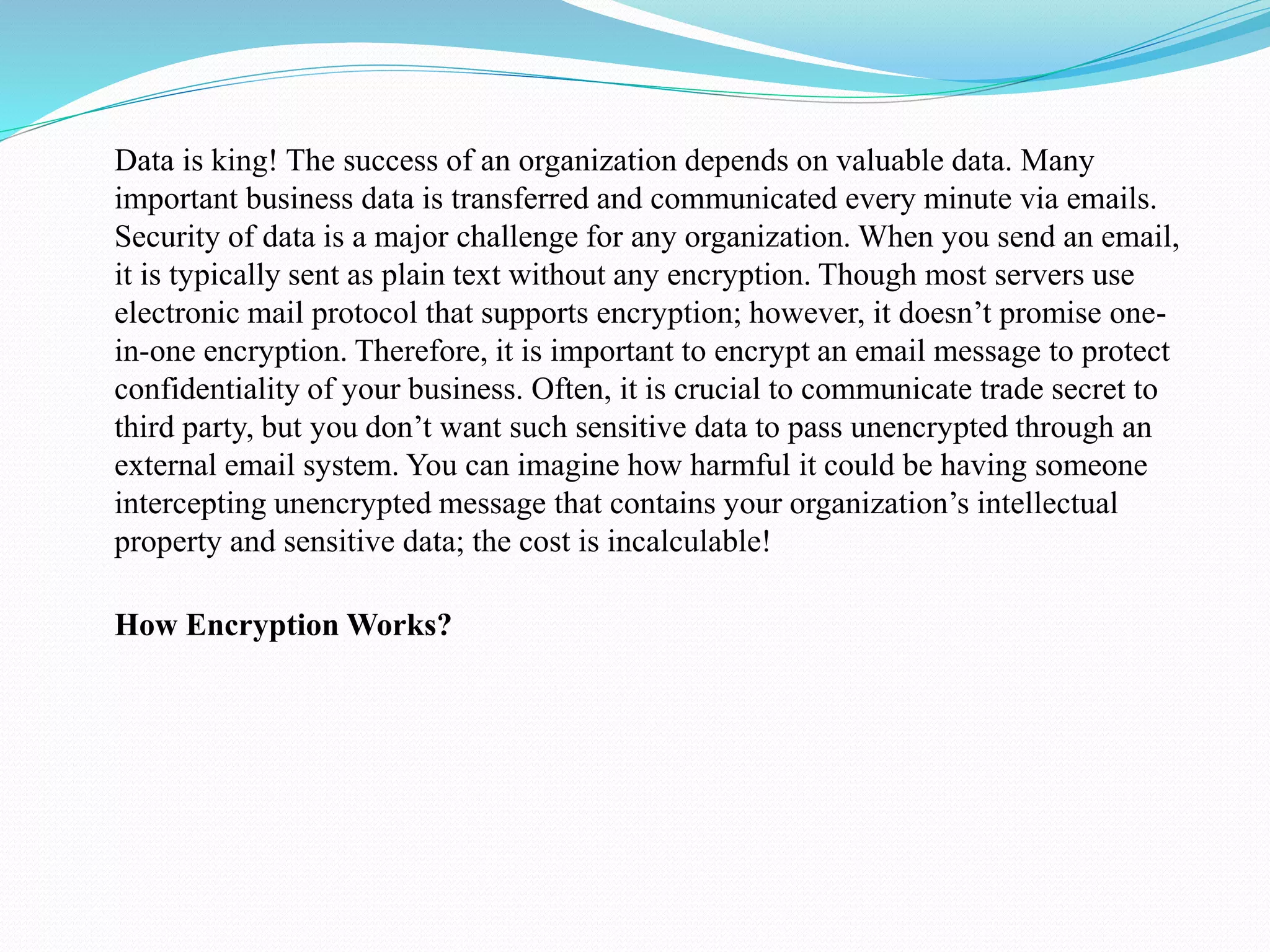 Importance Of Email Encryption In Organizations | PPT