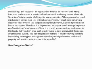 Importance Of Email Encryption In Organizations | PPTX | Email | Internet