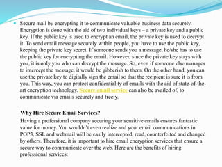 Importance Of Email Encryption In Organizations | PPTX | Email | Internet