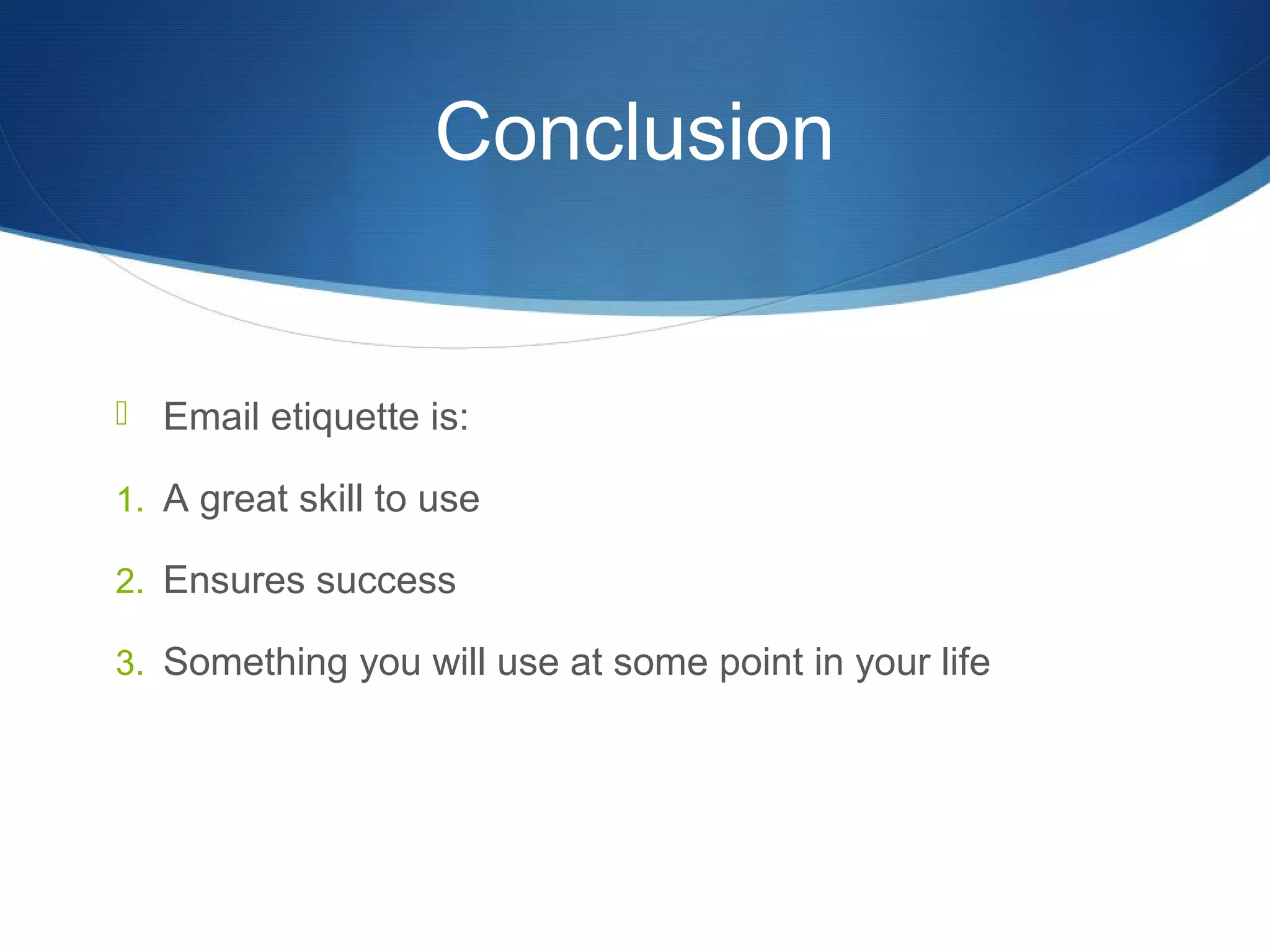 Importance of email etiquette copy, ppt | PPT