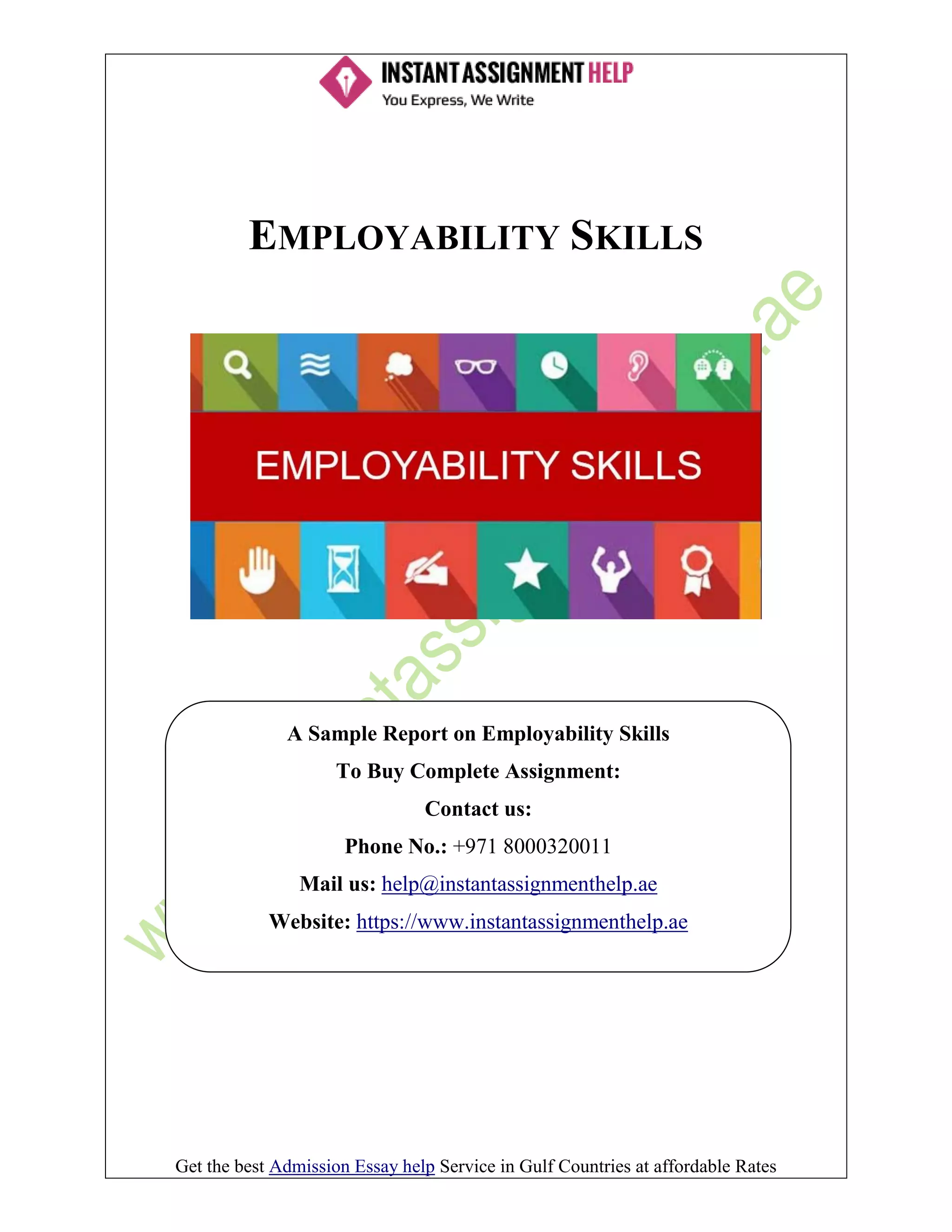 Importance of employability skills in an organization | PDF