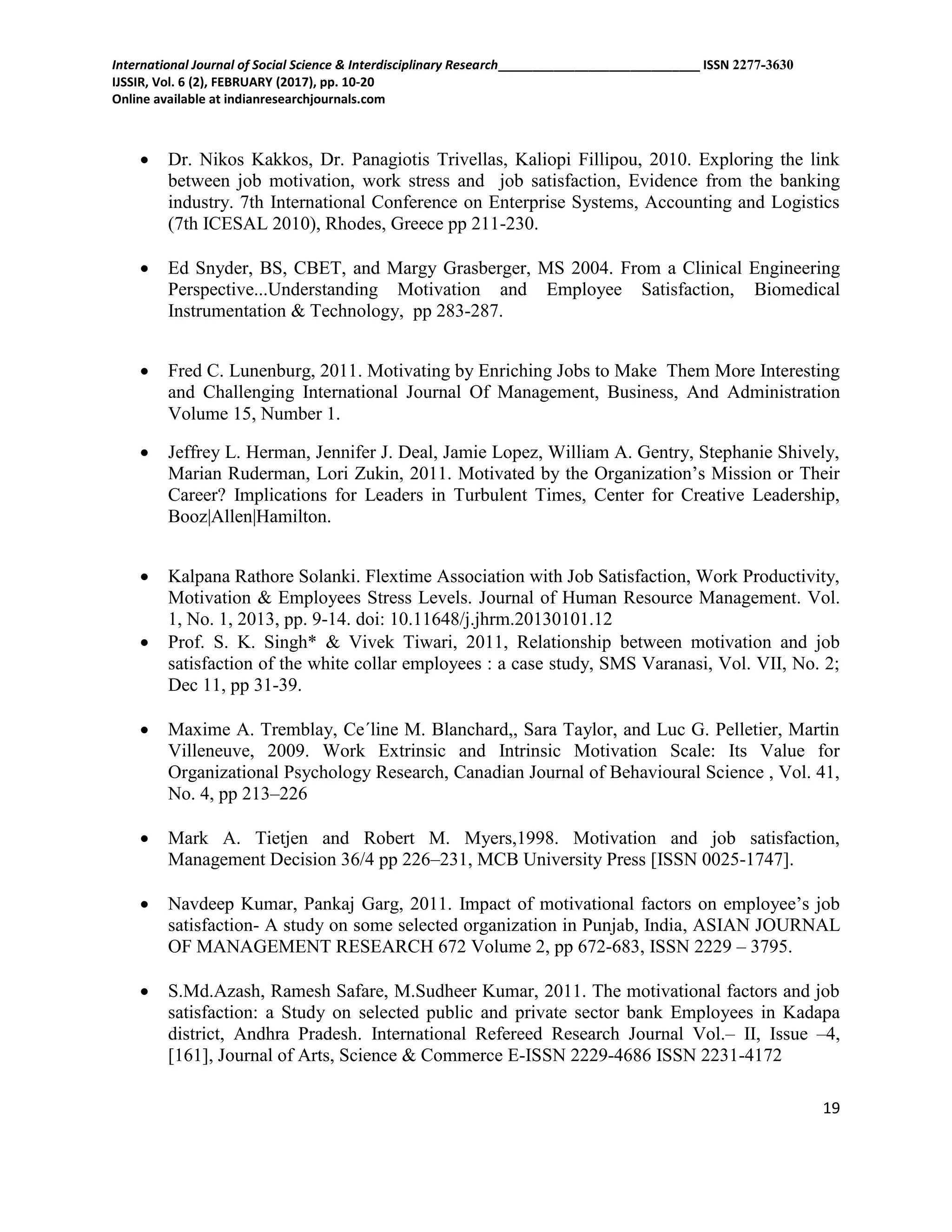 Importance of employee motivation job satisfaction | PDF