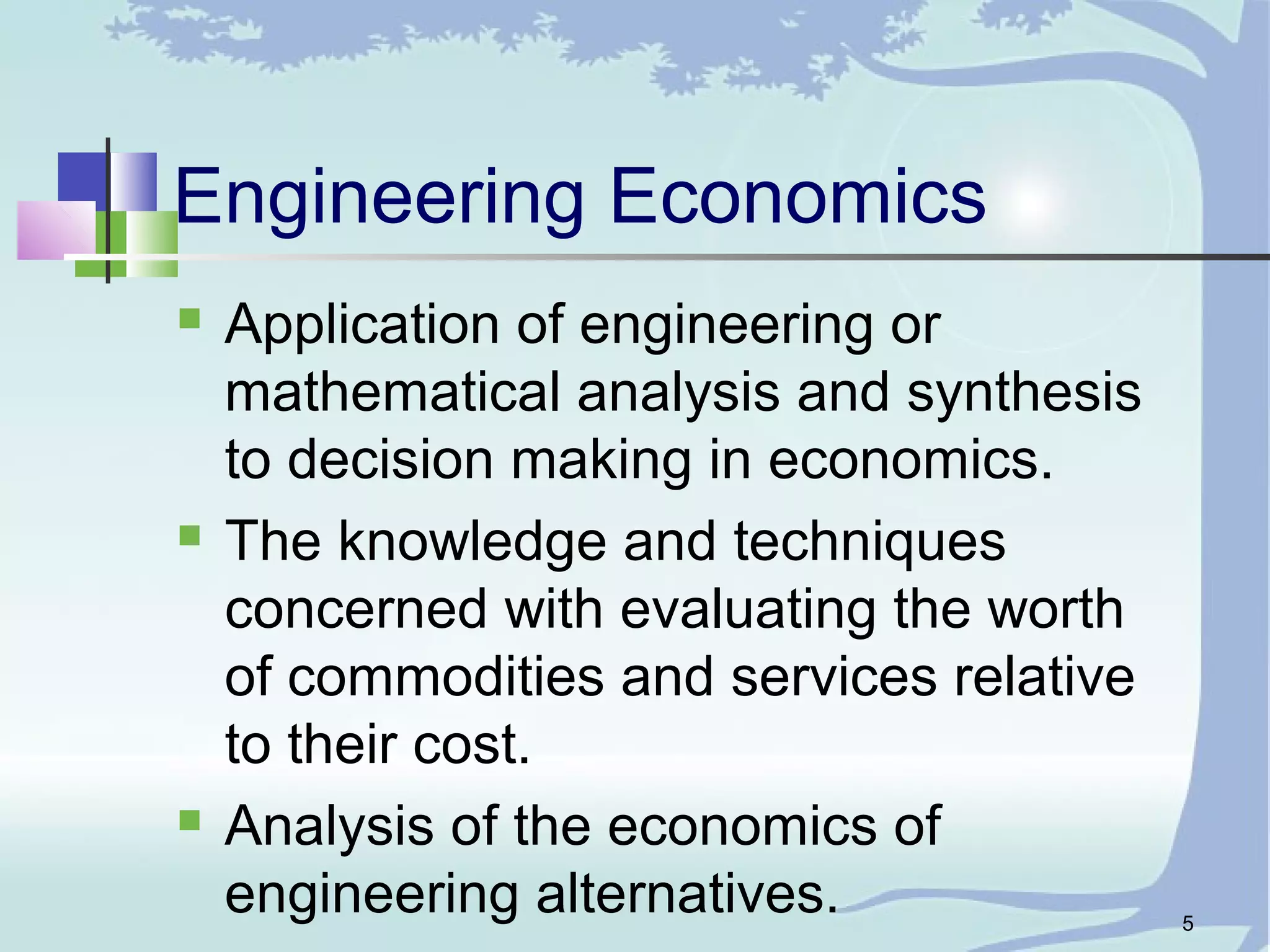 Importance of engineering economics | PPT