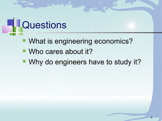 Importance of engineering economics | PPT