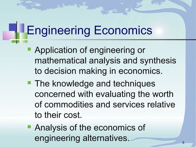 Importance of engineering economics | PPT