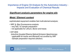 Importance of engine oil analysis | PDF