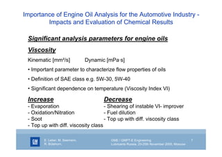 Importance of engine oil analysis | PDF