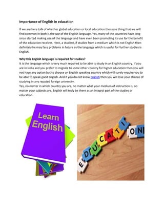 the importance of english language | DOCX