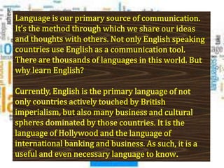 Importance of english in today's world | PPTX