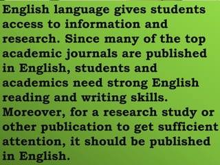 Importance of english in today's world | PPTX