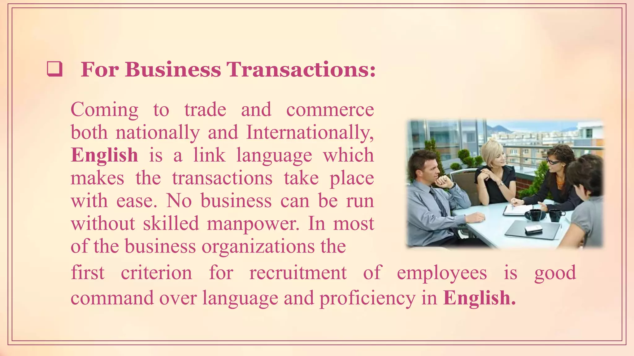 Importance of English | PPTX