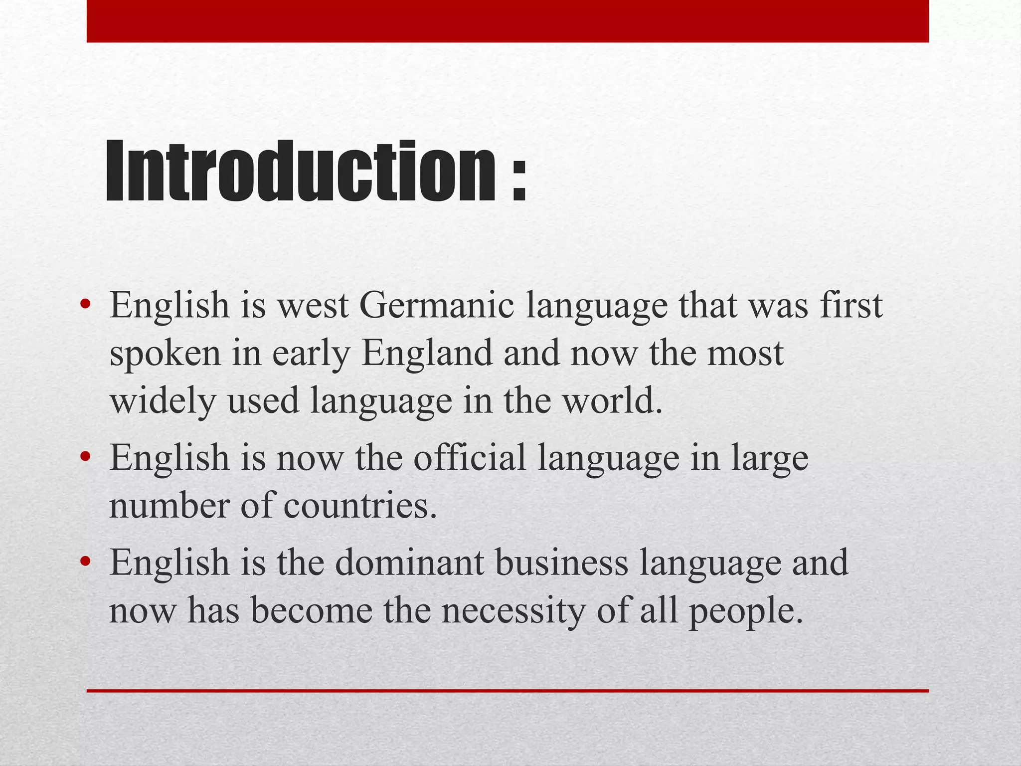 Importance of English Language | PPTX