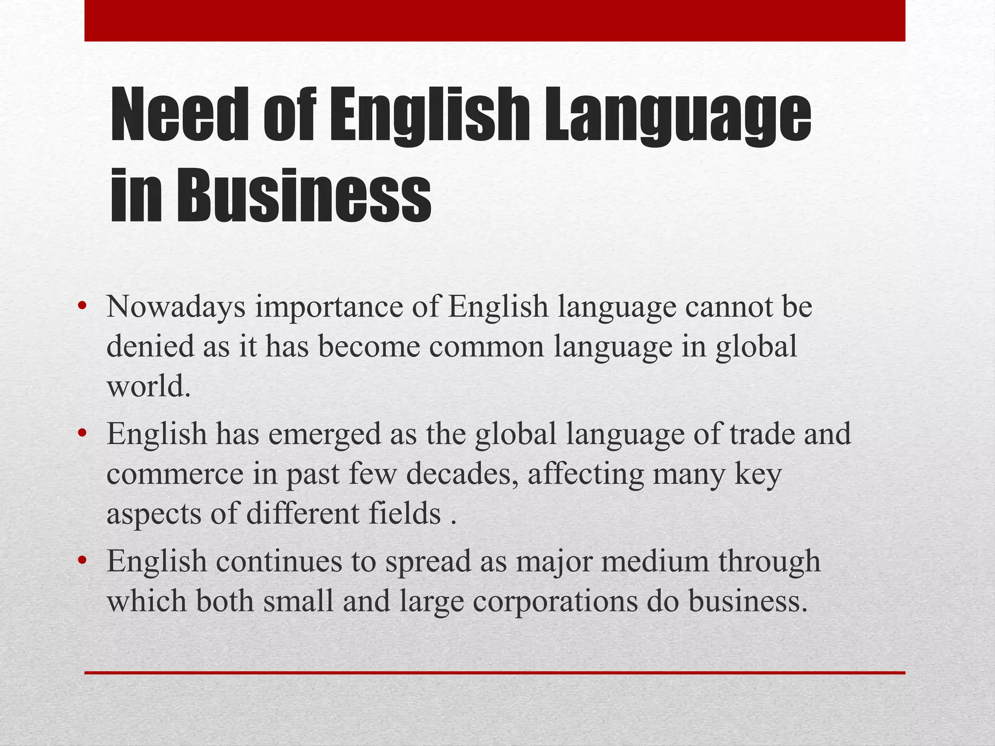 Importance of English Language | PPTX