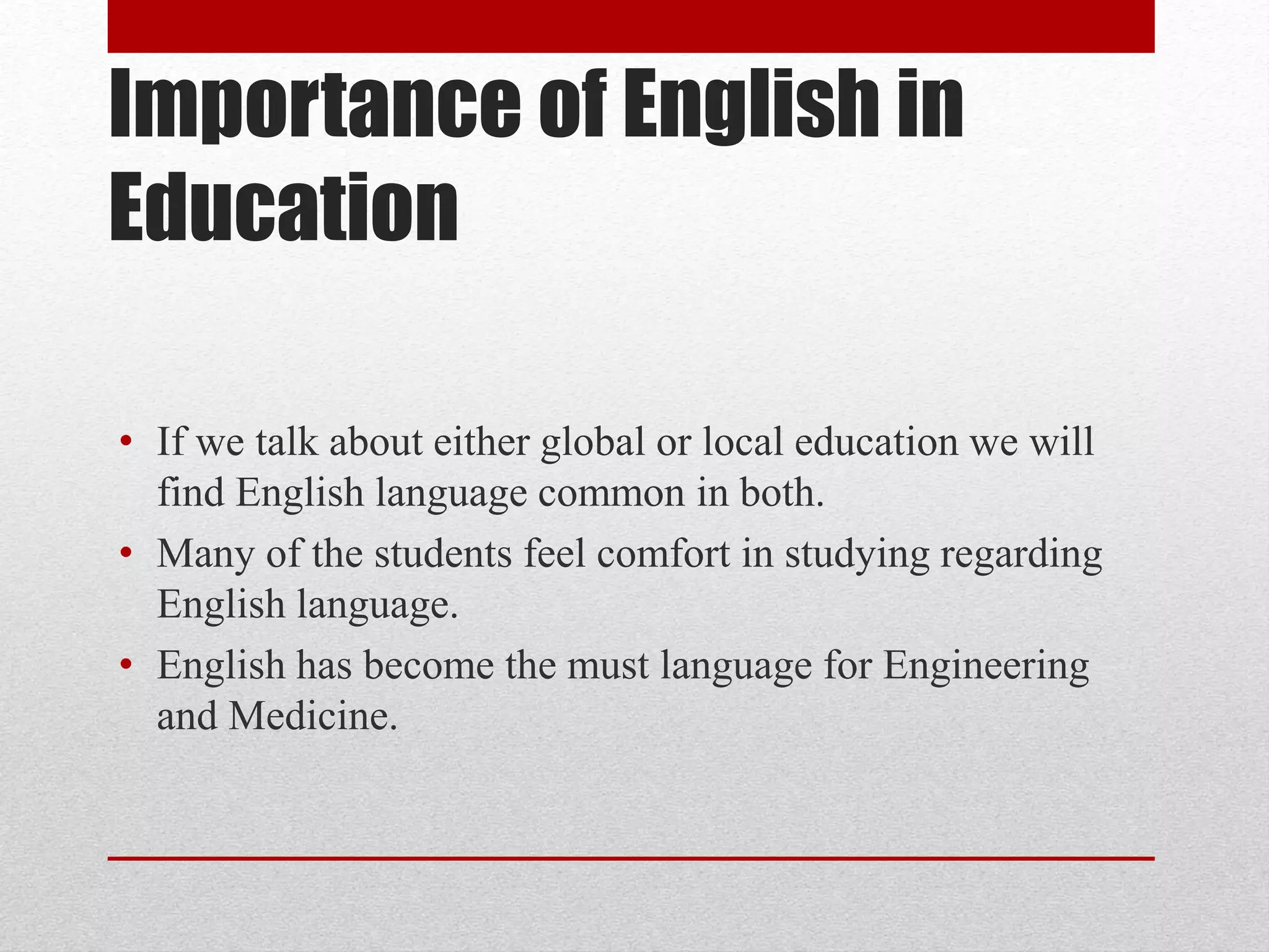 Importance of English Language | PPTX