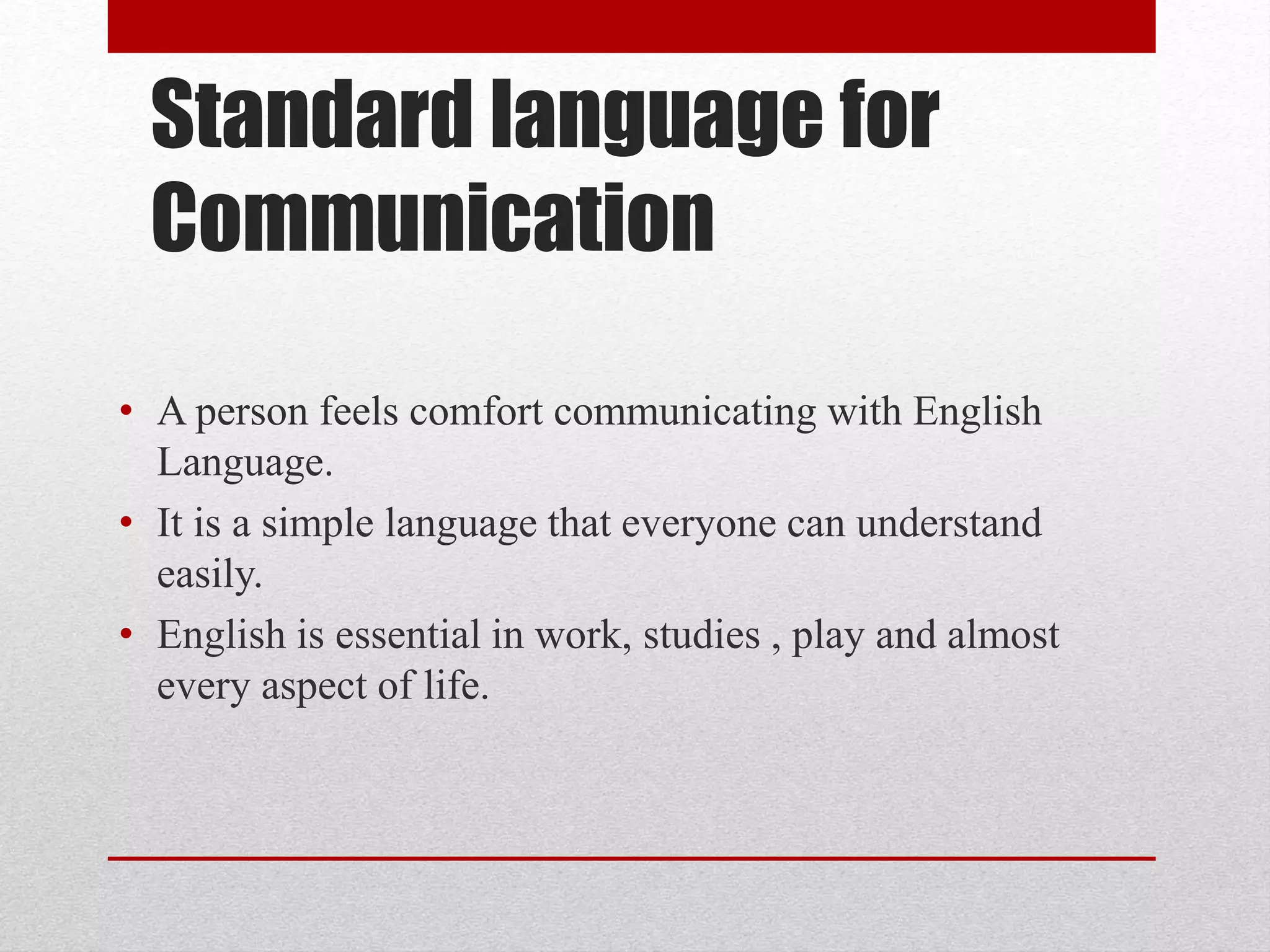Importance of English Language | PPTX
