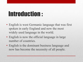 Importance of English Language | PPTX