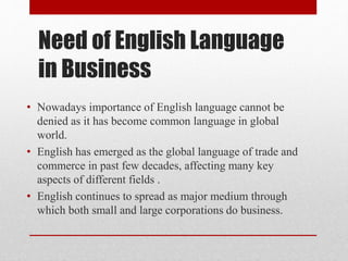Importance of English Language | PPTX
