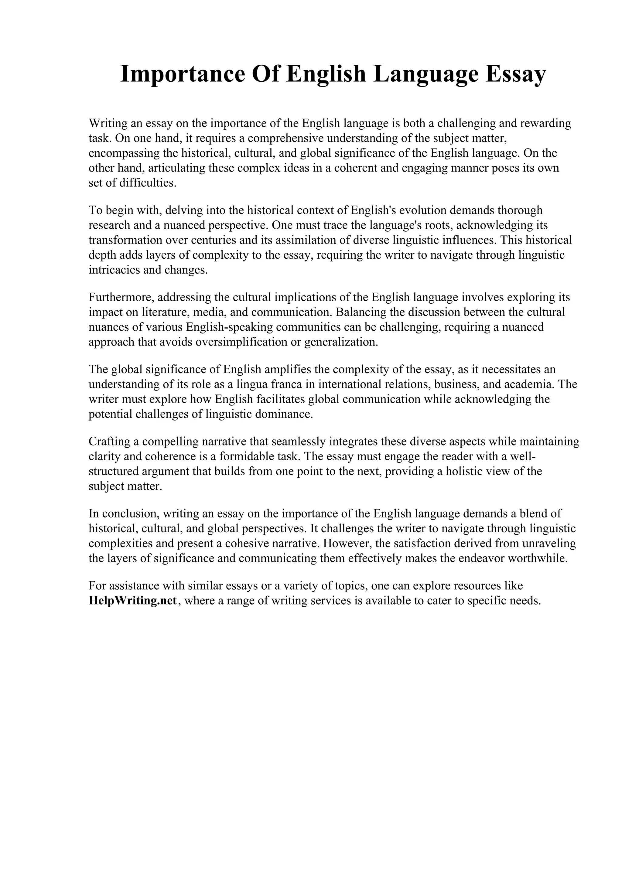 Importance Of English Language Essay.pdf