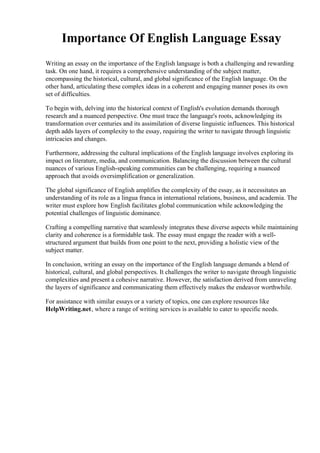 Importance Of English Language Essay.pdf
