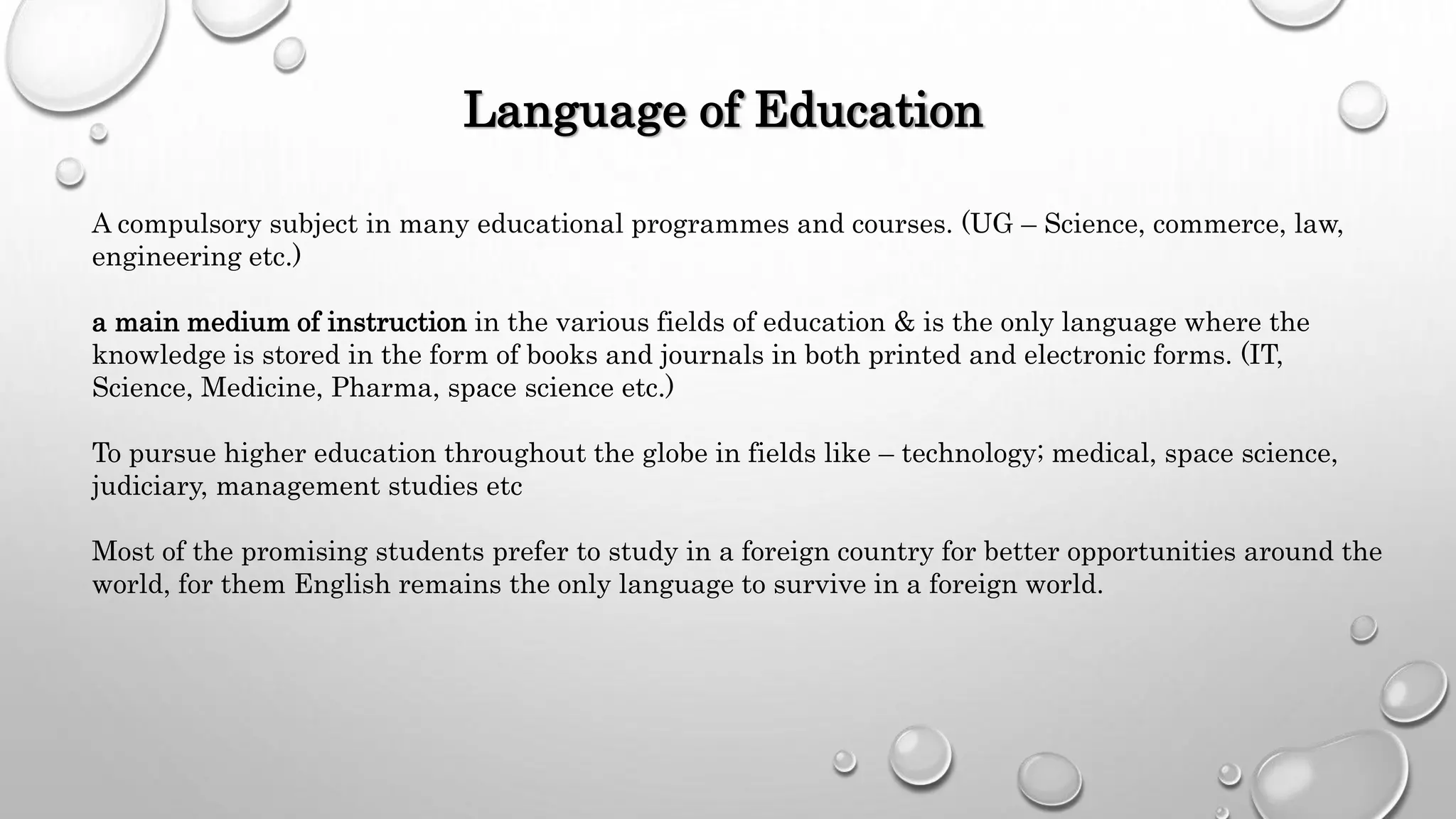 Importance of English | PPT