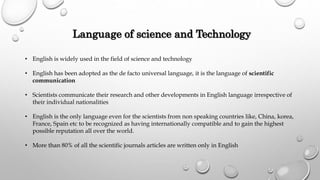 Importance of English | PPTX | Internet | Computing