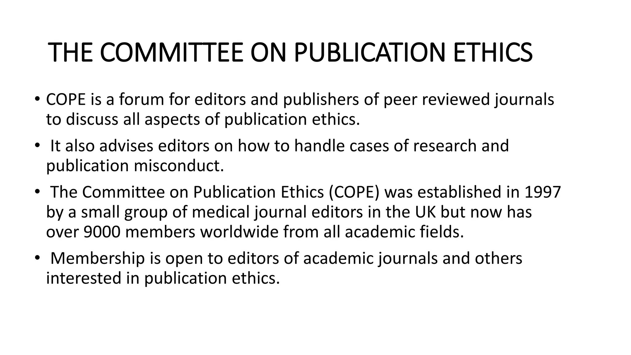 Importance of publication ethics ethics | PPTX