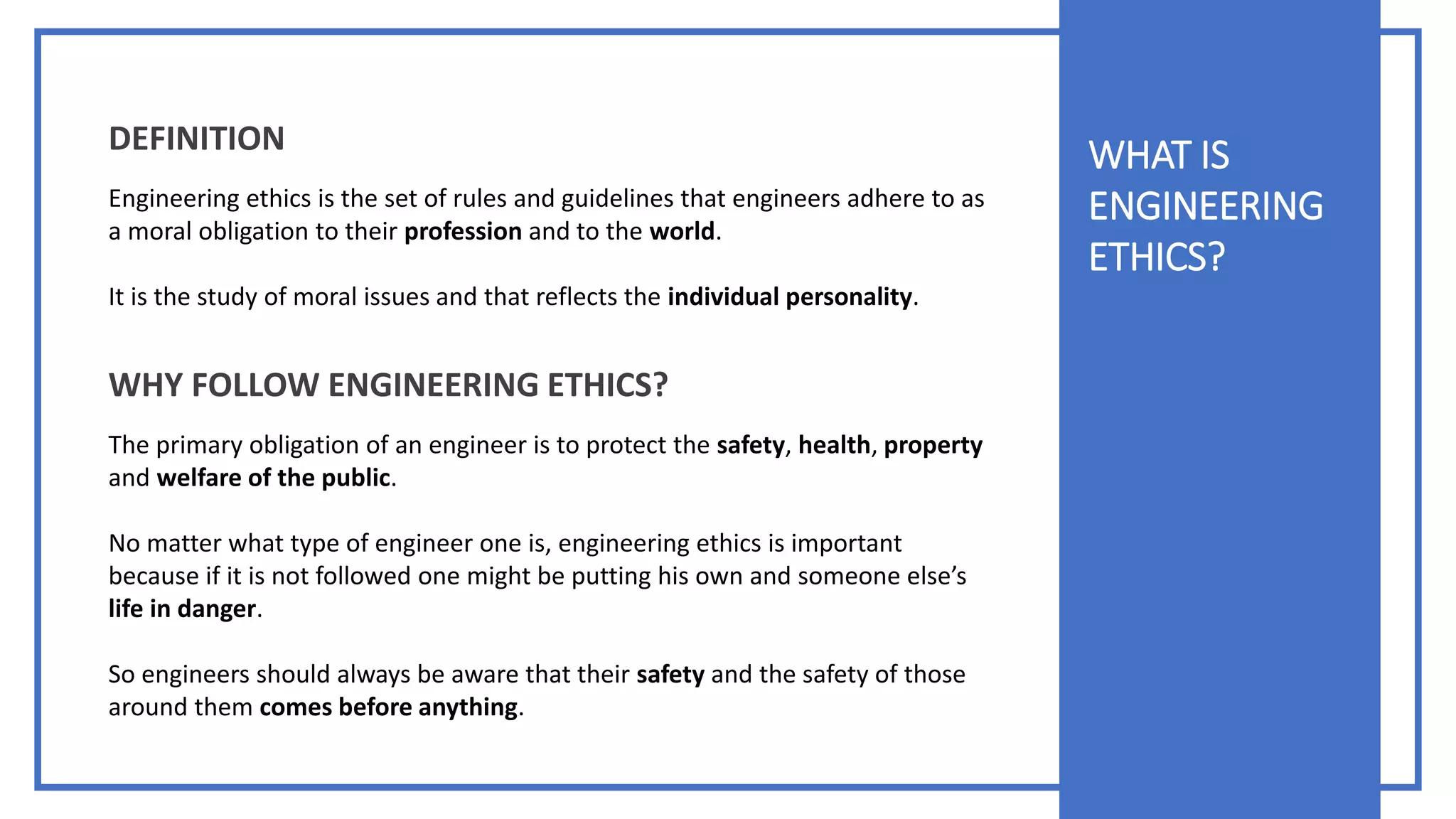 Importance of engineering ethics | PPTX