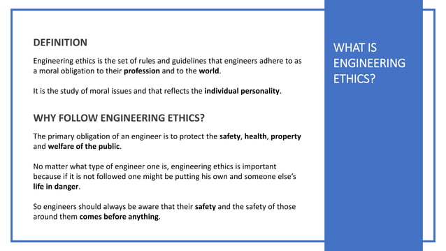 Importance of engineering ethics | PPTX