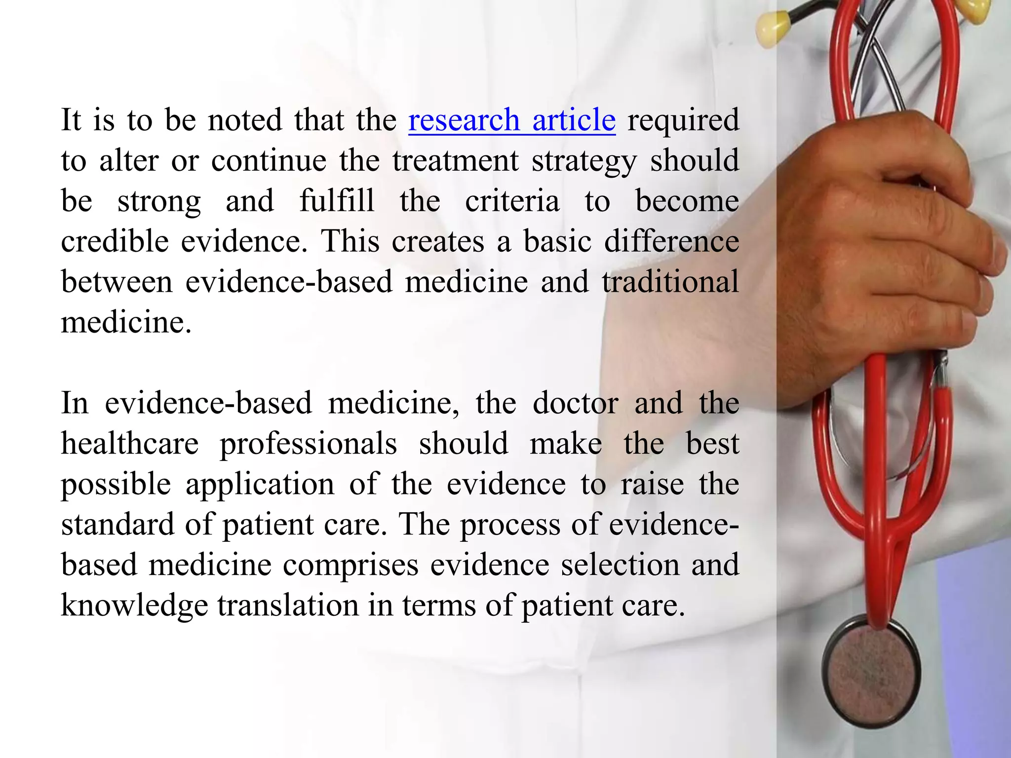 Importance of Evidence-Based Medicine on Research and Practice | PPT