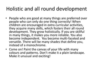 Importance of extra curricular activities | PPT