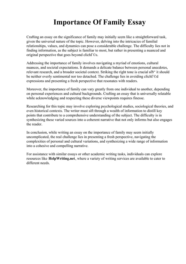 Importance Of Family Essay.pdf
