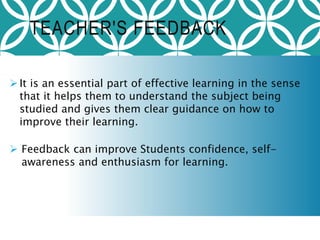 Importance of feedback in teaching and learning languages | PPSX