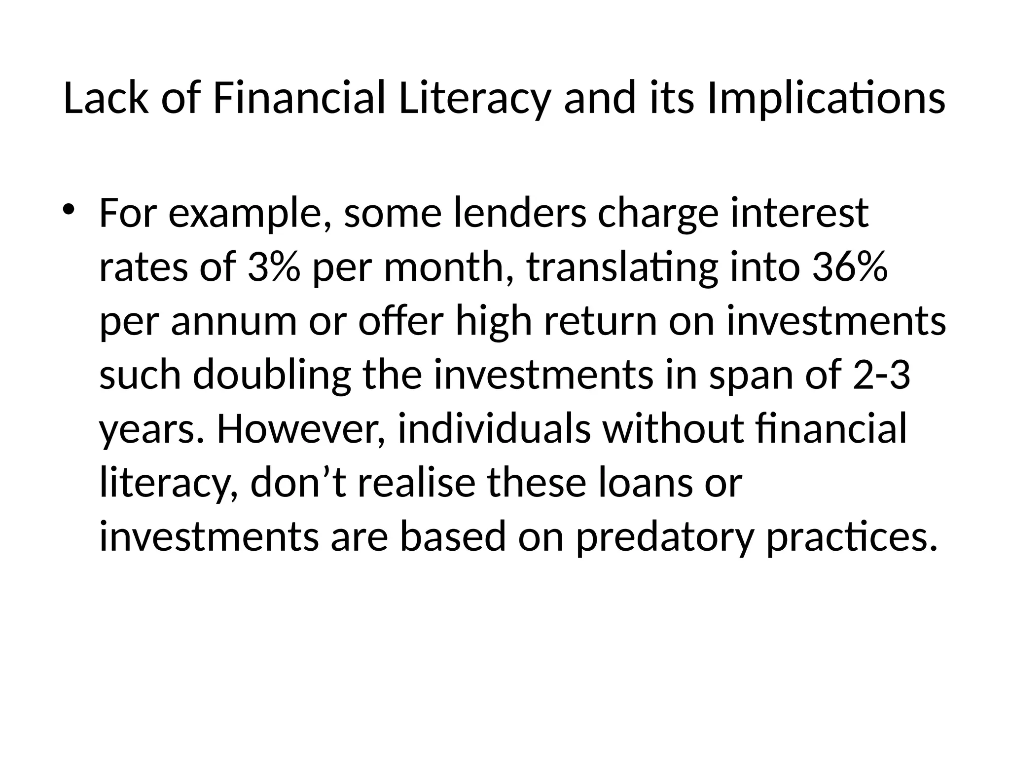 Importance of Financial Literacy for students | PPTX