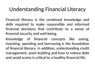 Importance of Financial Literacy for students | PPTX