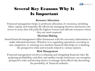 Importance of financial management for managing financial resources ...