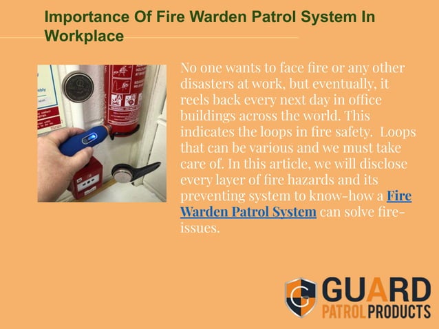 Importance of fire warden patrol system in workplace | PDF