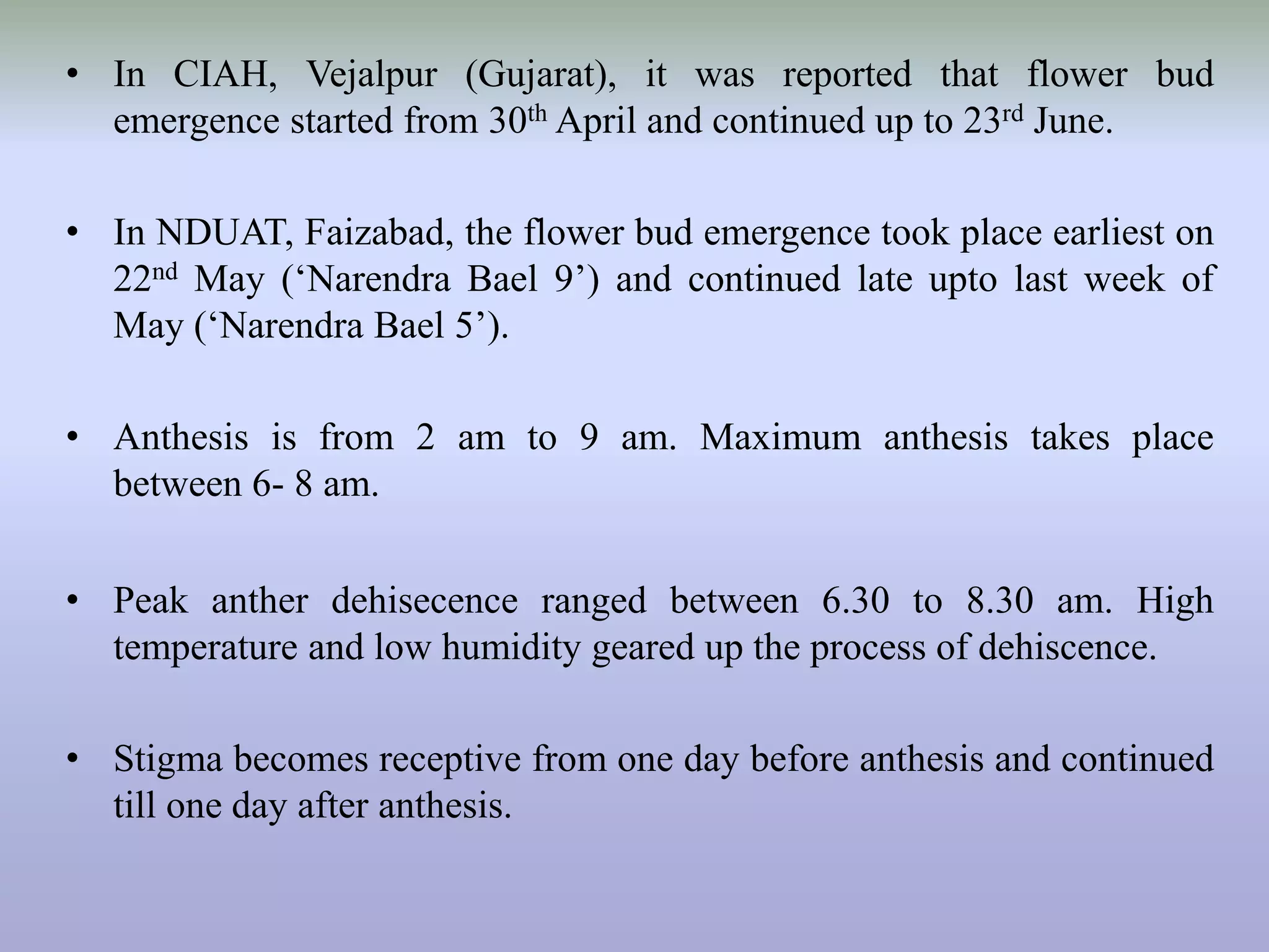 Importance of floral biology of some minor fruit crops(like aonla, bael ...