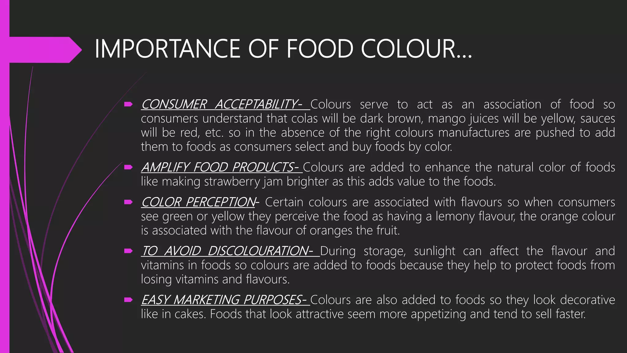 Importance of food colour | PPTX