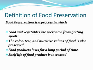 Importance of food preservation | PPTX