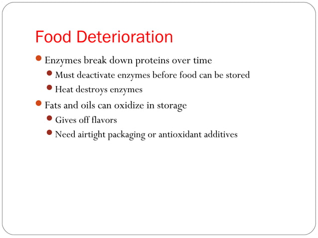 Importance of Food Processing | PPT | Chemistry | Science