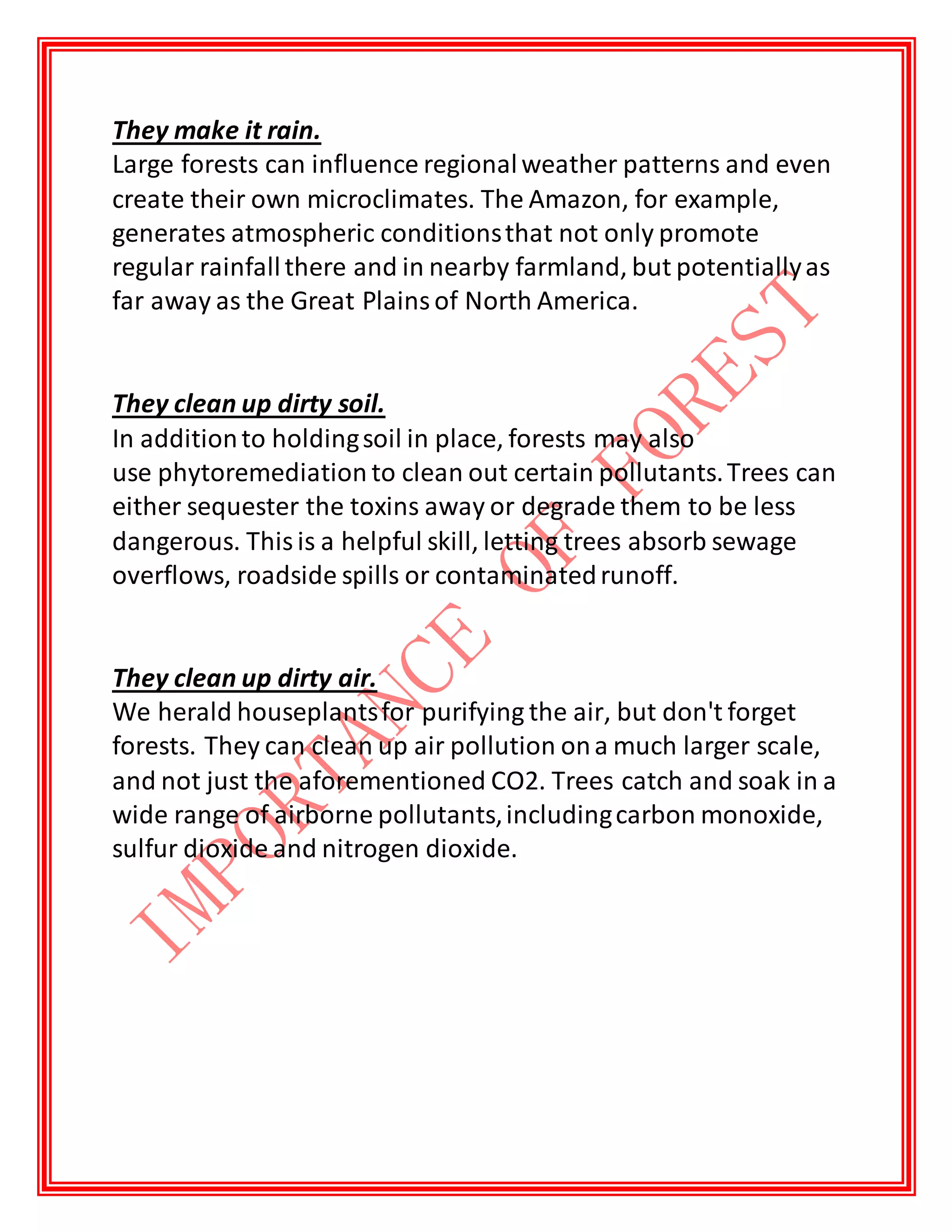 Importance of forest | DOCX