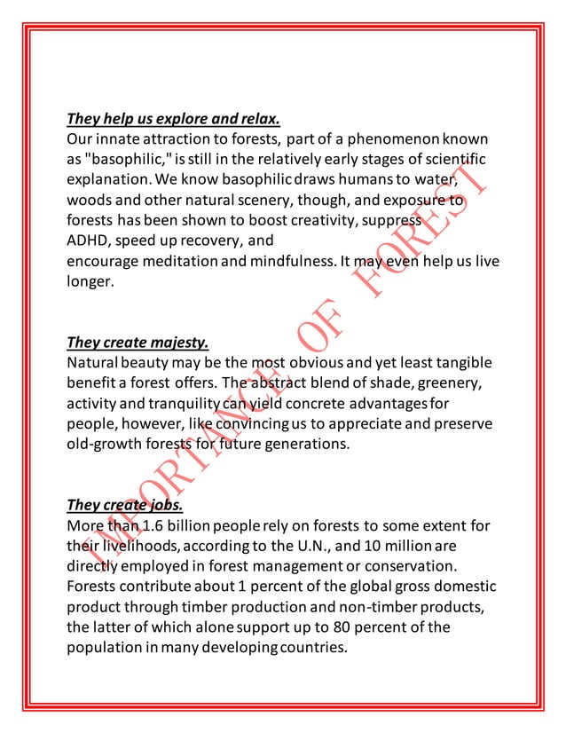 Importance of forest | DOCX